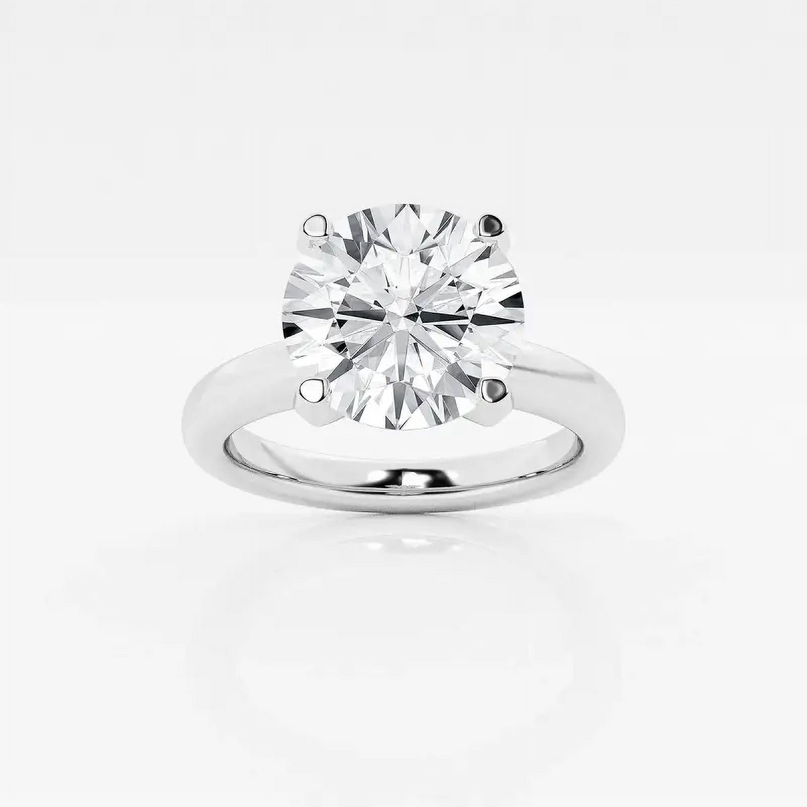 Cloud Jewel Solitaire 2.2 Ct White Round Cut Diamond Ring - 14K White ...