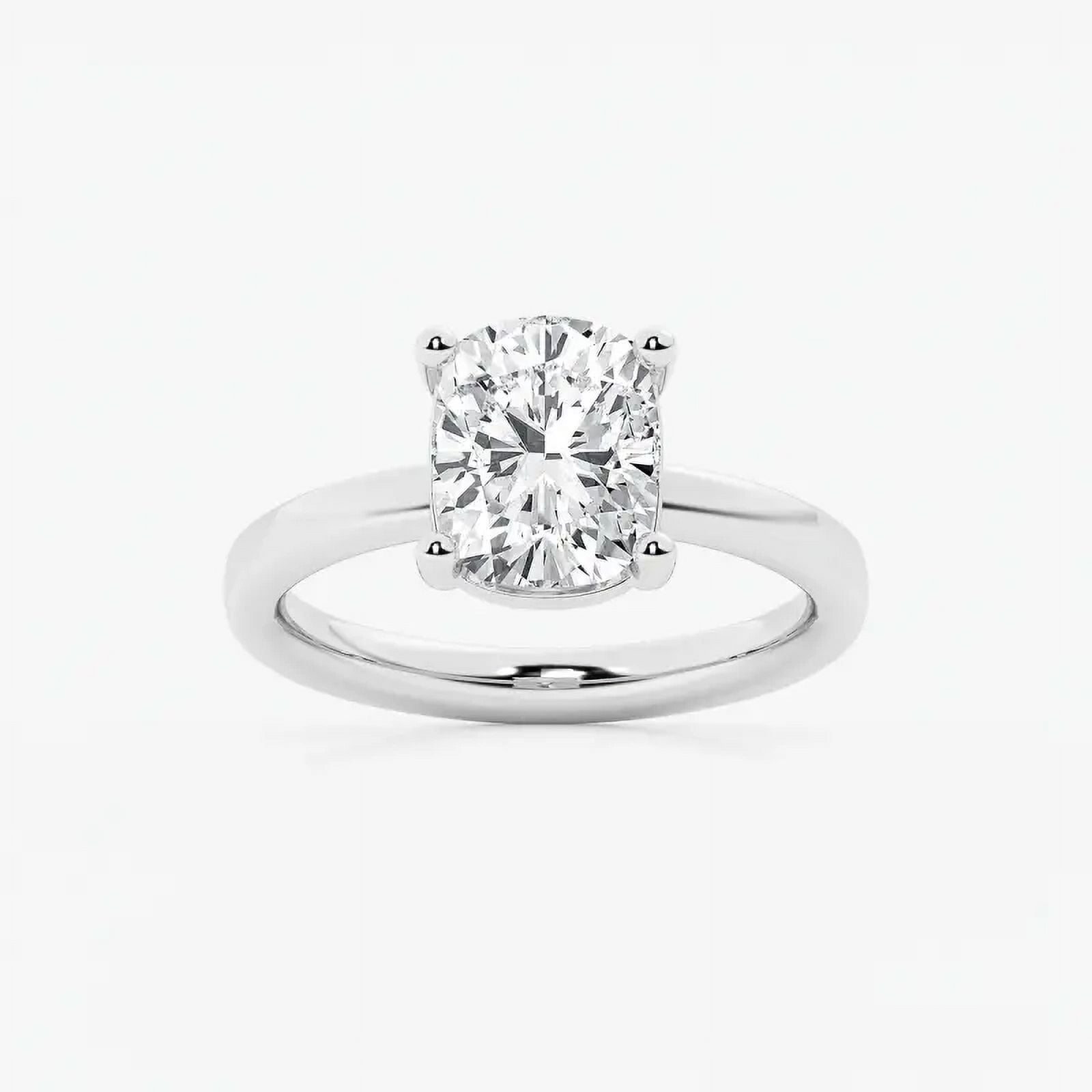 Cloud Jewel Stamped 14K White Gold Plated Wedding Ring - Oval Cut 1.6 ...