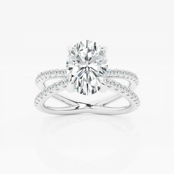 Cloud Jewel Stunning 1.7 Ct Oval Cut Lab-Created Diamond Engagement ...