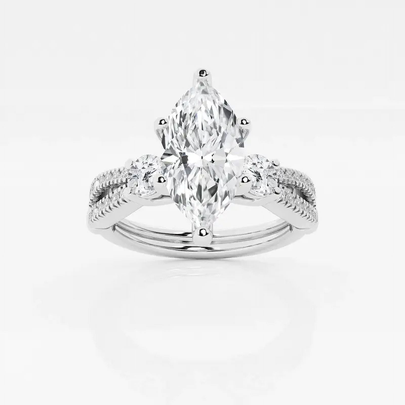 Cloud Jewel Timeless 1.9 Ct Marquise Cut Lab Created Diamond Three ...