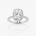 Cloud Jewel White Gold Over 14K Silver Diamond Ring - Cushion Cut Excellent 1.8 Ct Diamond Ring ...
