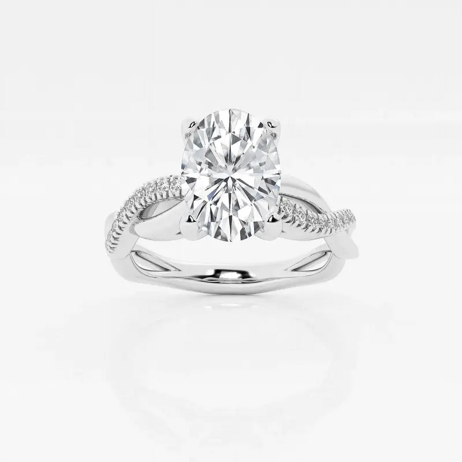 Cloud Jewel Women’s Twisted Engagement Ring - 1.7 Ct Oval Cut Lab ...