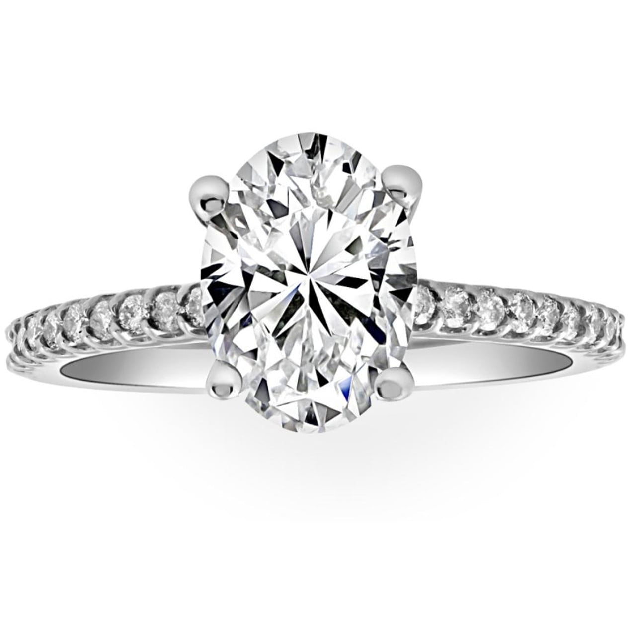 Cloud Jewelry 1.3 Ct Round Brilliant Cut Moissanite Band - 14K White ...