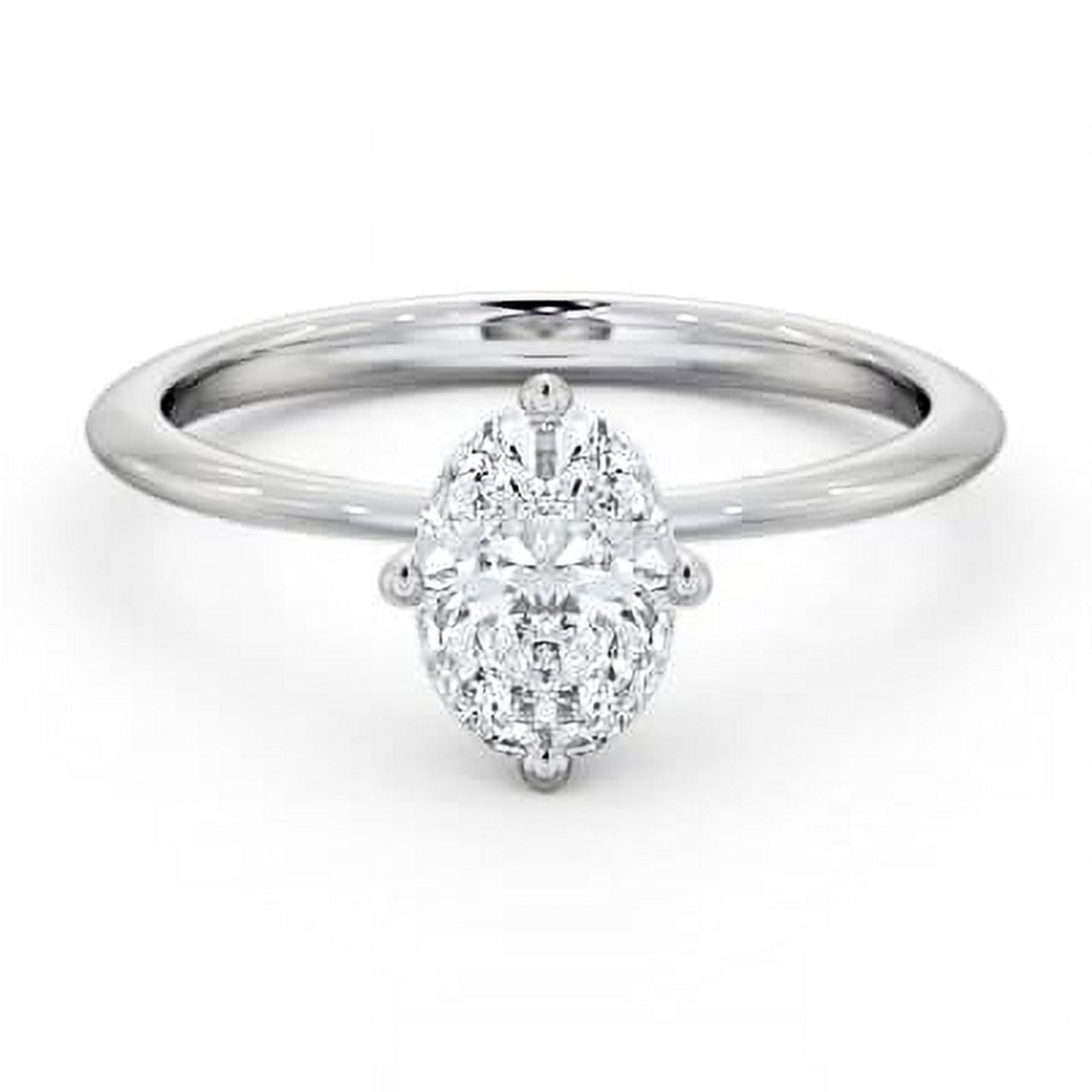 Cloud Jewelry 1.8 Ct Oval Cut Prong Set Moissanite Ring - 14K White ...