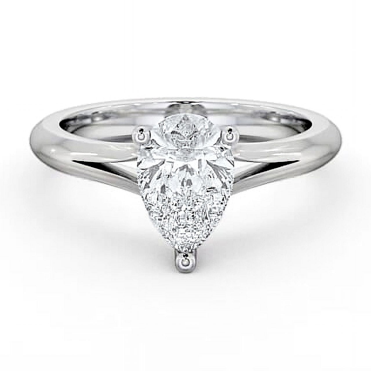 Cloud Jewelry 1.8 Ct Pear Cut Lab Diamond Wedding Ring - Split Shank ...