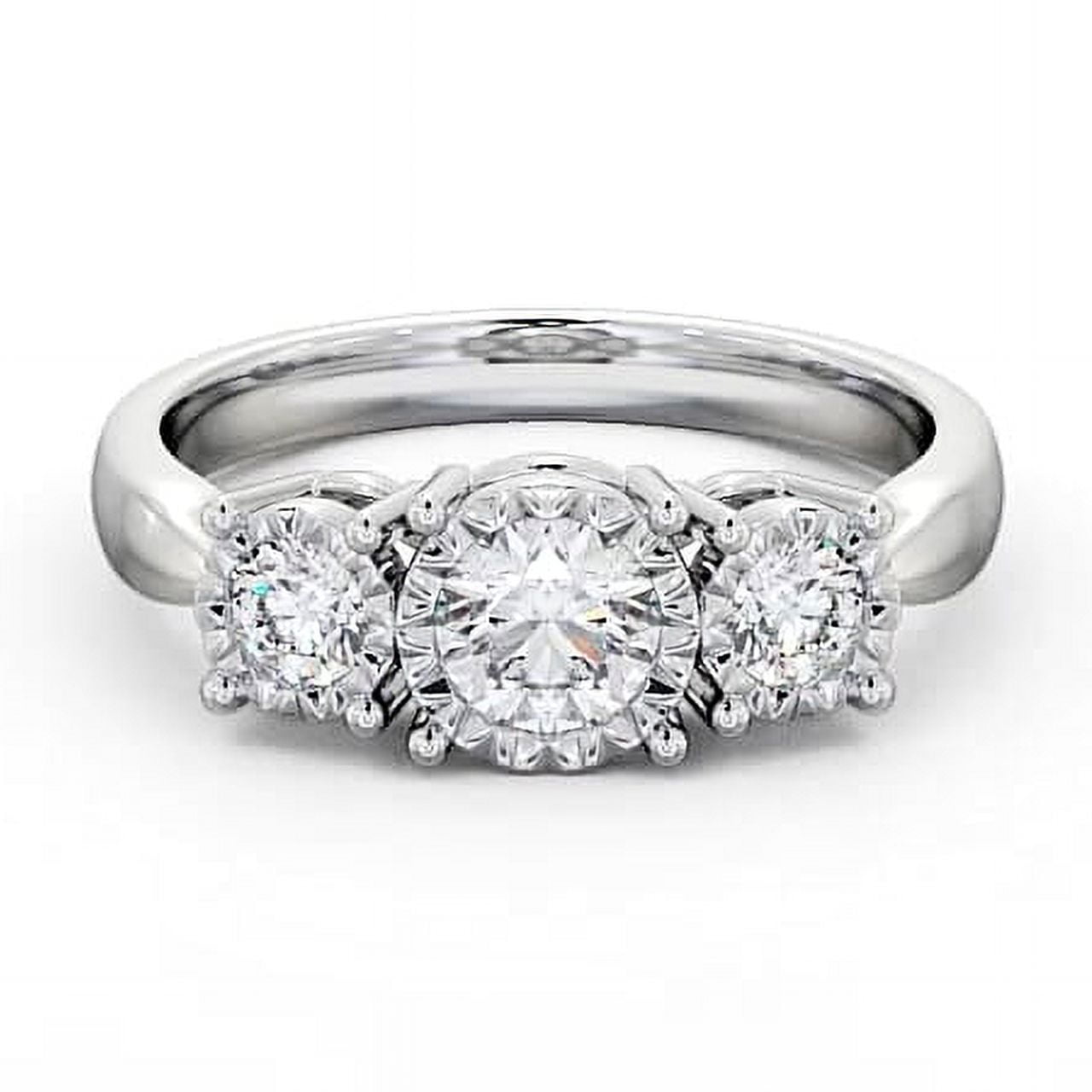 Cloud Jewelry 1.8 Ct Round Cut Diamond Rings for Gift - 14K White Gold Plated Rings - Illusion ...