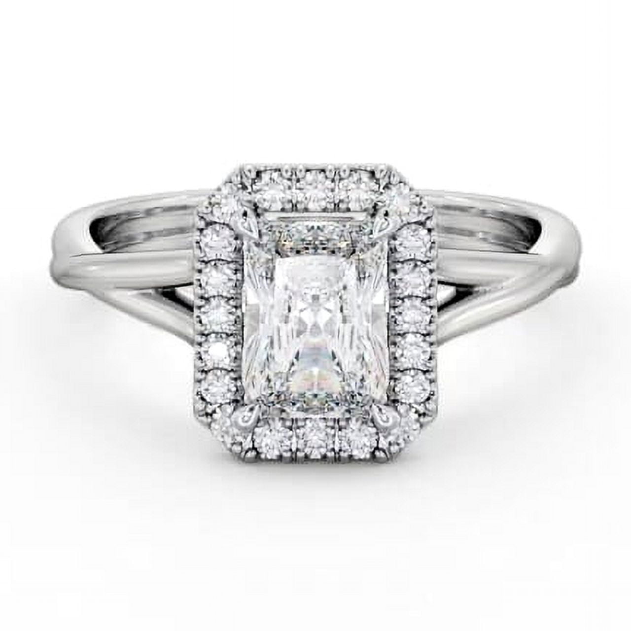 Cloud Jewelry 1.9 Ct Radiant Cut Excellent Diamond Ring - 14K White ...