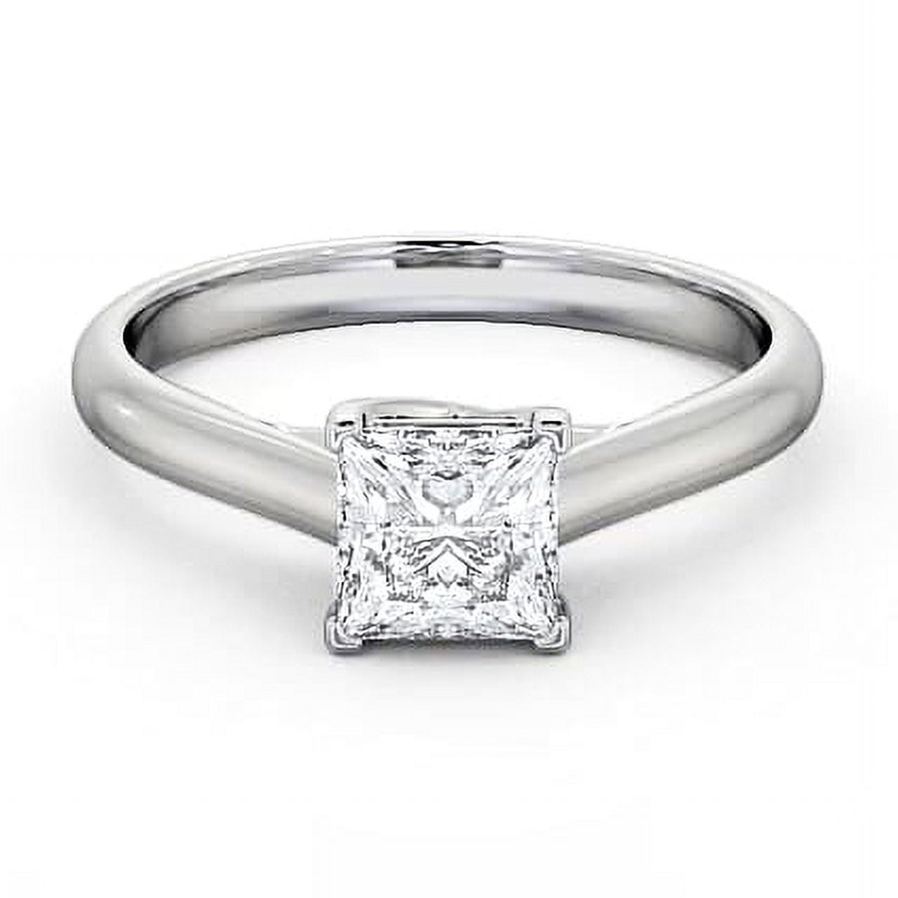 Cloud Jewelry 14K White Gold Engagement Ring - 1.8 Ct Princess Cut ...