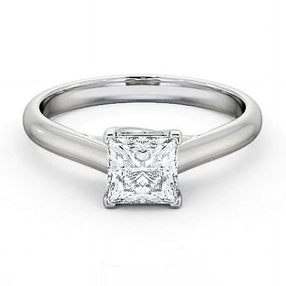 Cloud Jewelry 14K White Gold Engagement Ring - 1.8 Ct Princess Cut Diamond Solitaire for Her ...