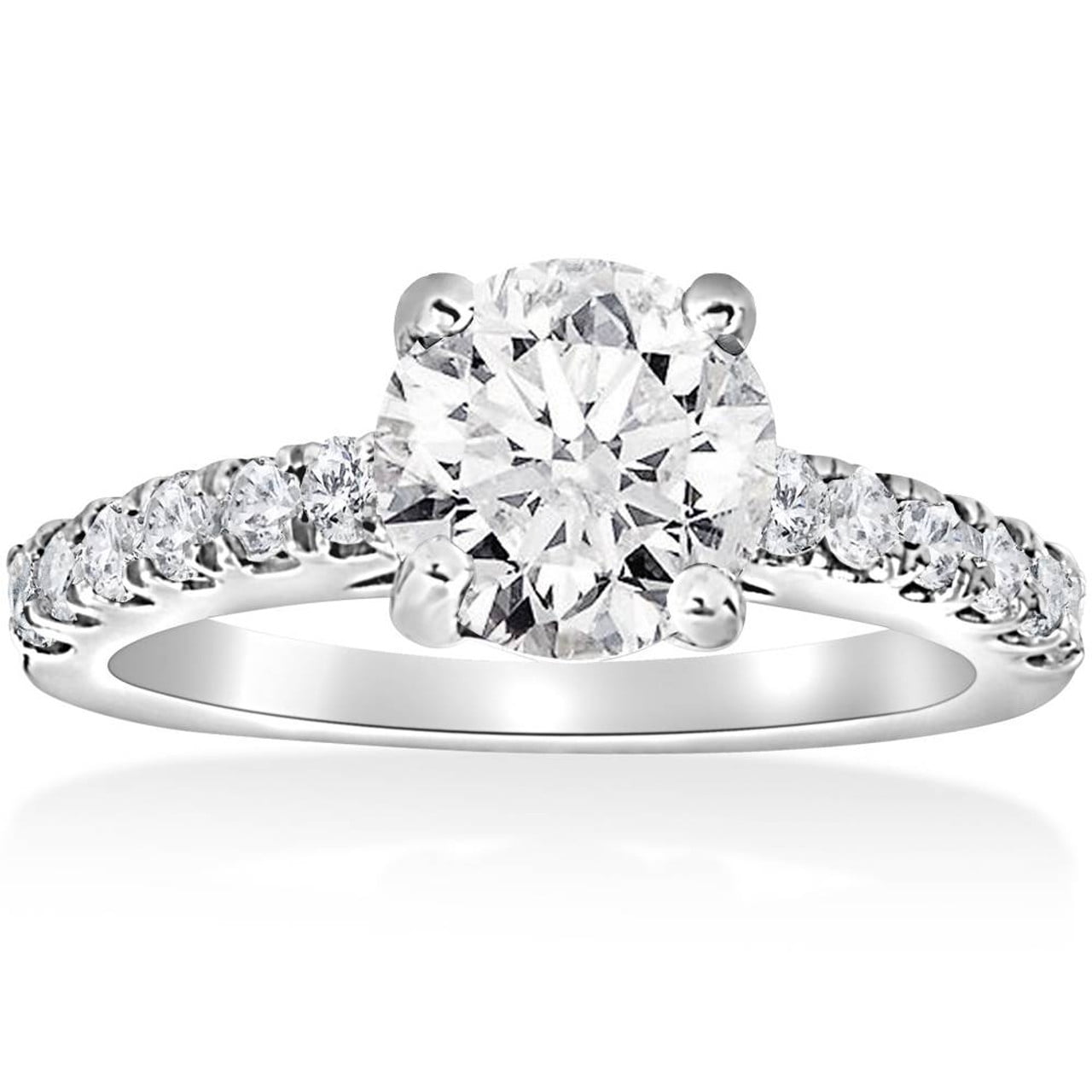Cloud Jewelry 14K White Gold Plated Band Clearance - 1.8 Ct VVS1/D ...