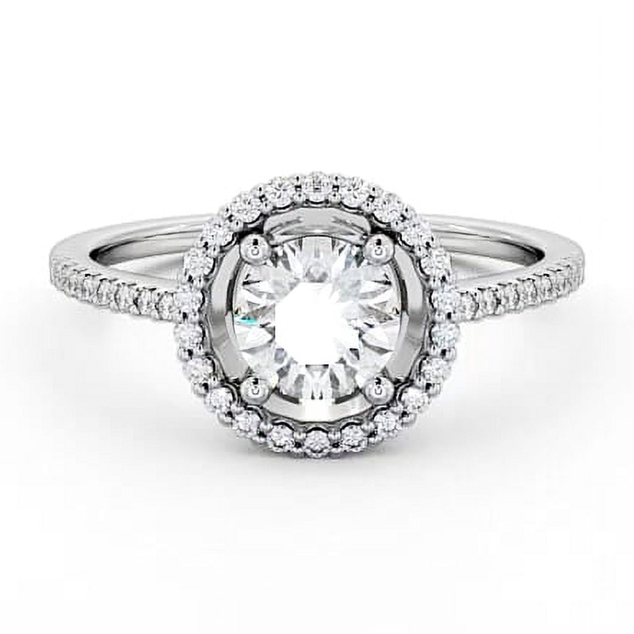 Cloud Jewelry 14K White Gold Plated Gift Rings - Round Cut 1.7 Ct ...