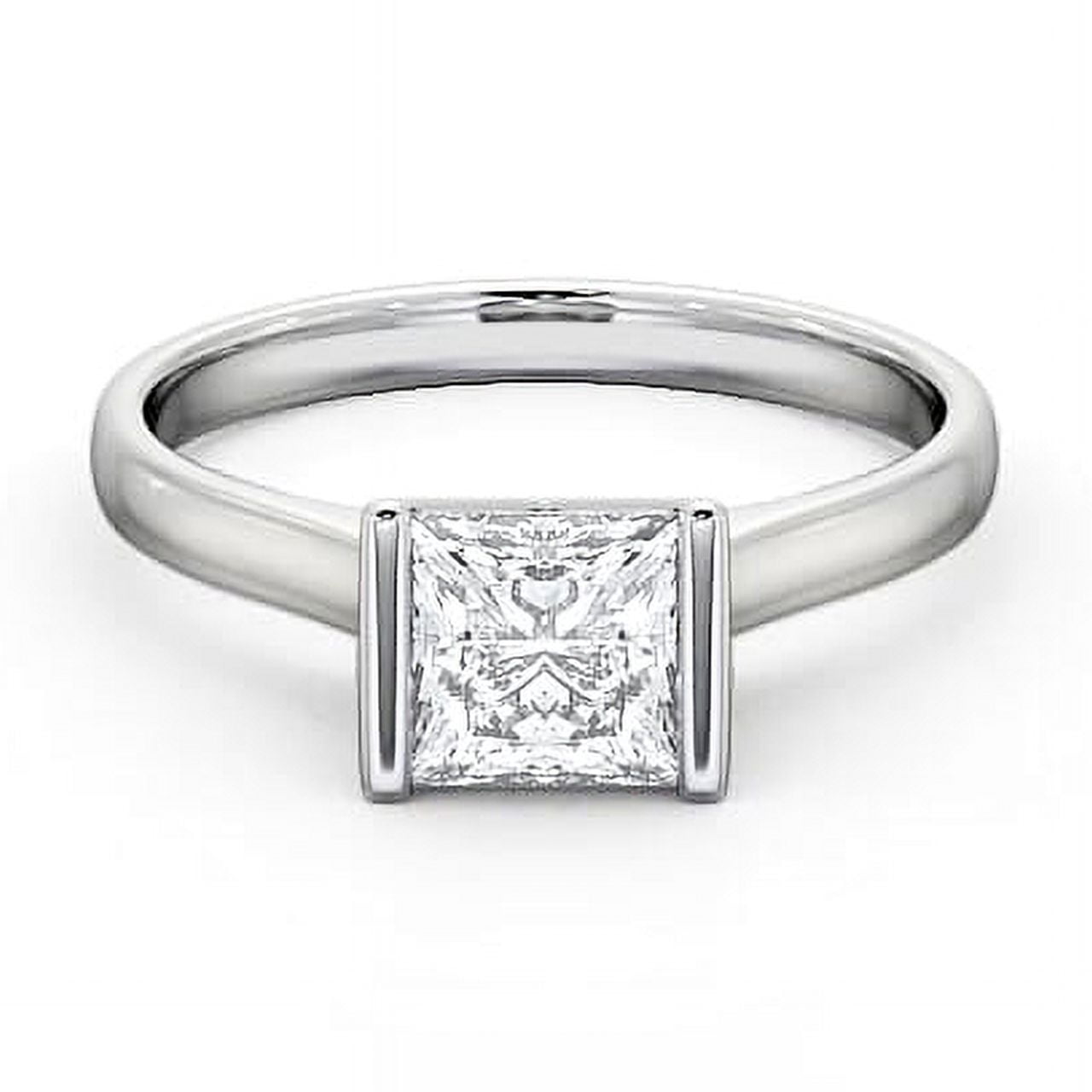 Cloud Jewelry 14K White Gold Plated Ring - 1.9 Ct Princess White ...
