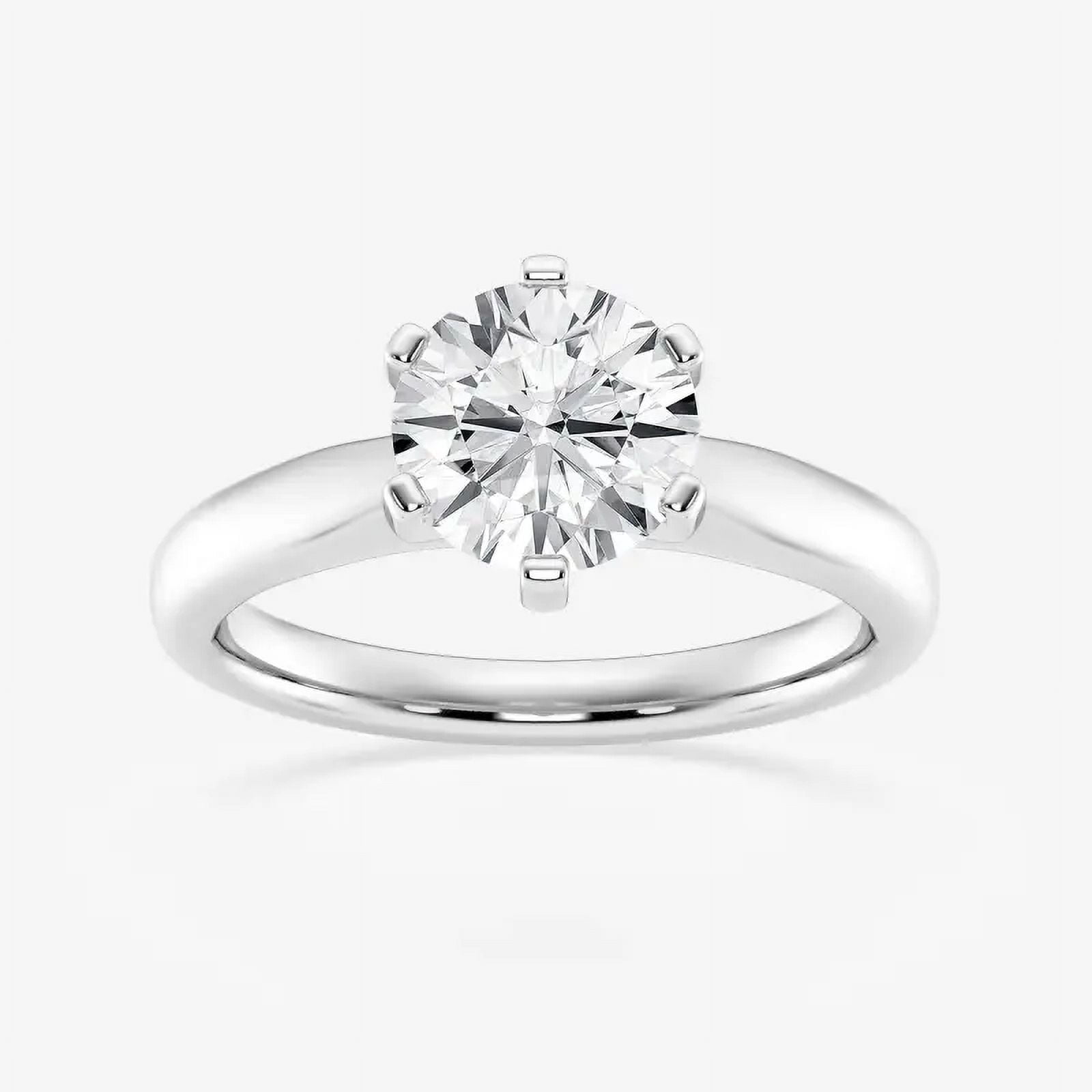 Cloud Jewelry 14K White Gold Plated Ring for Women's - Round Cut Brilliant 2 Ct Moissanite Ring ...
