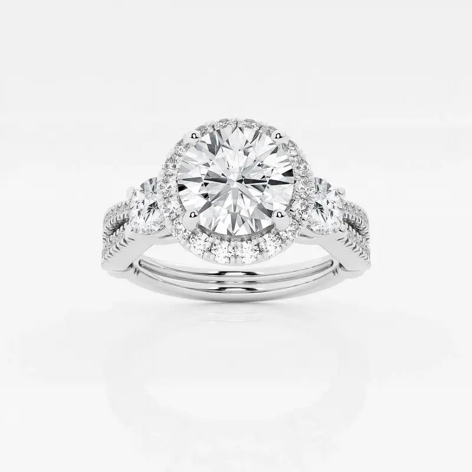 Cloud Jewelry 14K White Gold Plated Rings for Gift - Solitaire 1.8 Ct ...