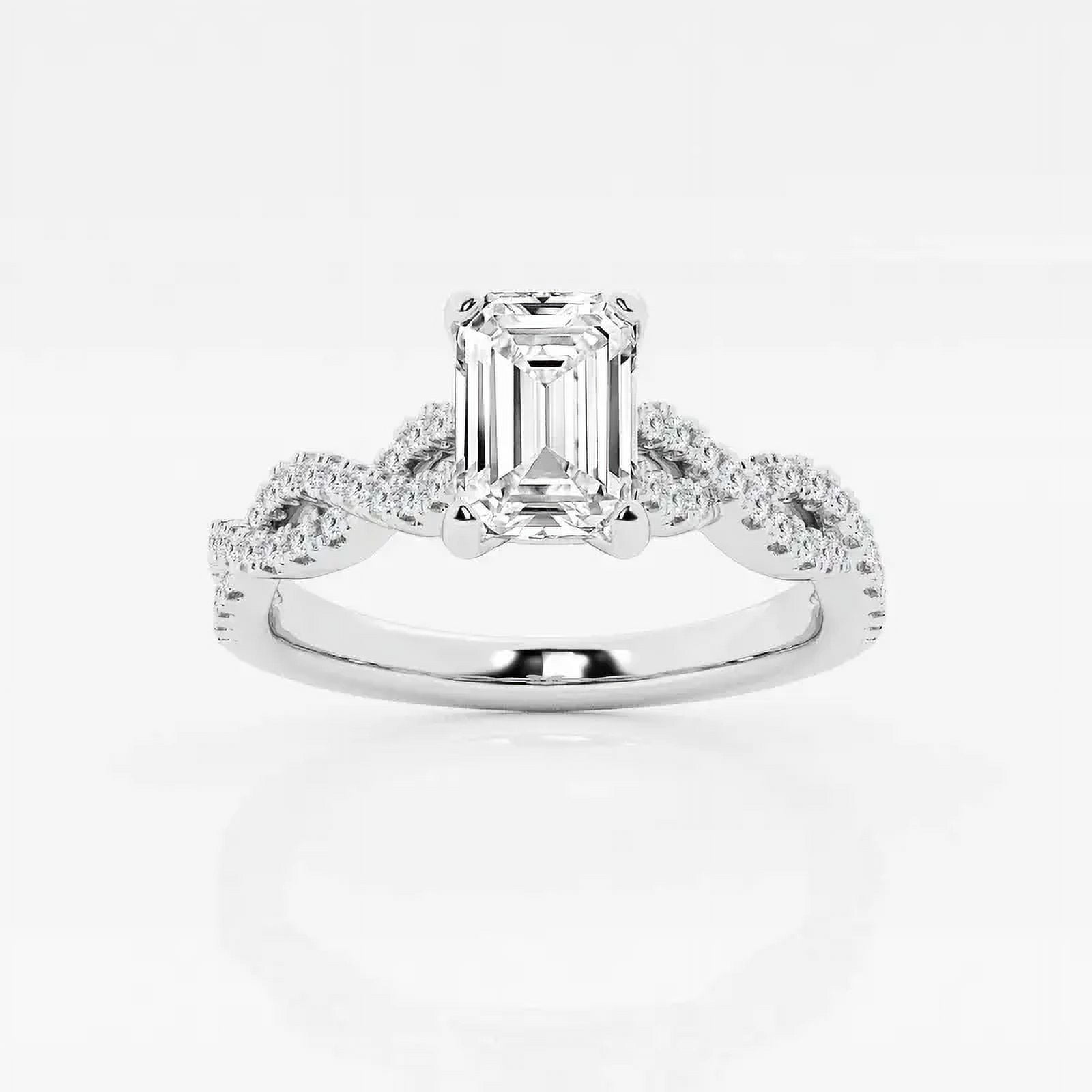 Cloud Jewelry 14K White Gold Plated Solitaire Ring - Solitaire 2.4 Ct ...