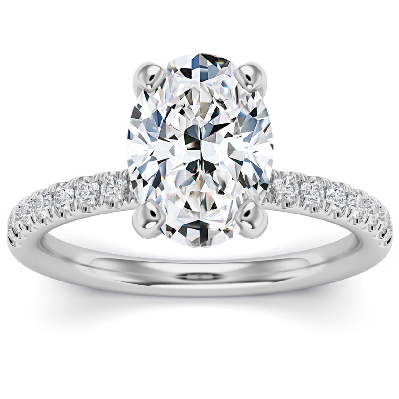 Cloud Jewelry 14K White Gold Plated Wedding Engagement Band for Her ...