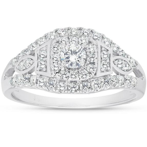 Cloud Jewelry 14K White Gold Plated Wedding Engagement Bands for Her ...