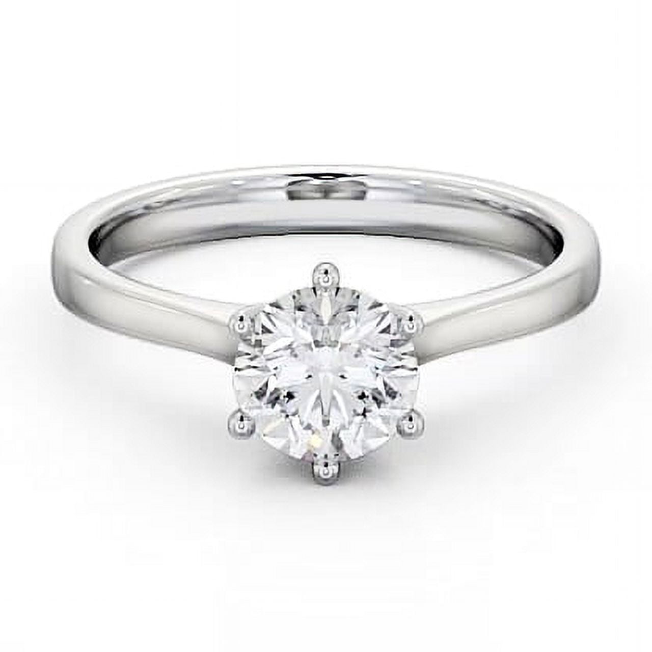 Cloud Jewelry 14K White Gold Plated Wedding Rings - Round Brilliant Cut ...