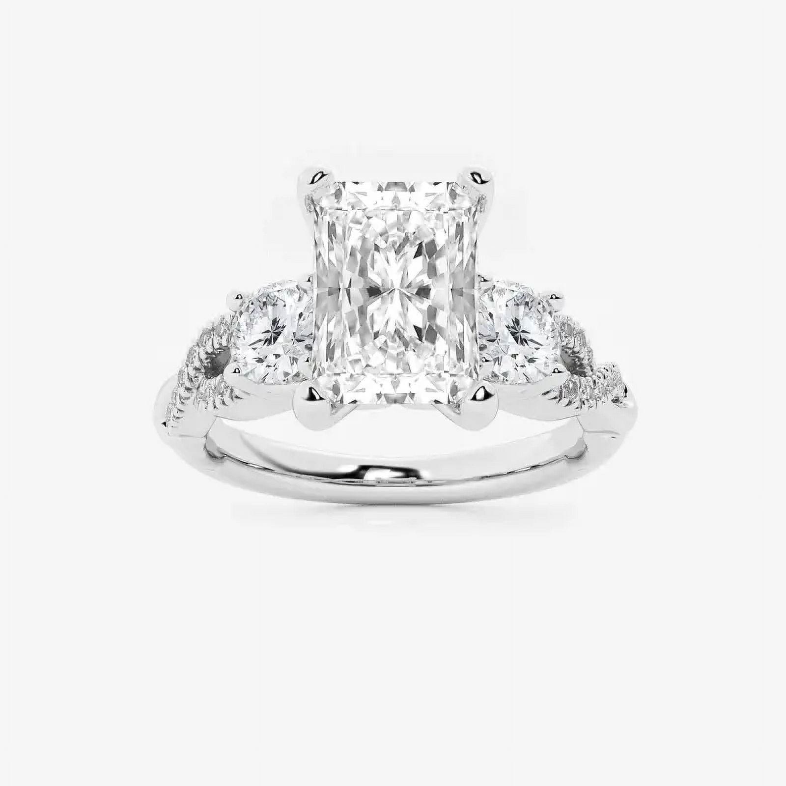 Cloud Jewelry 14k White Gold Plated Rings for Women - 2.1 Ct Radiant ...