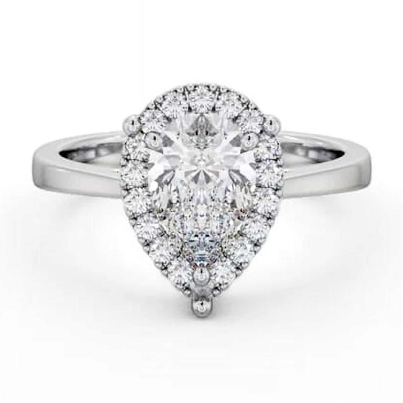 Cloud Jewelry 2.3 Ct Pear Diamond Cut Rings for Women's - 14K White ...