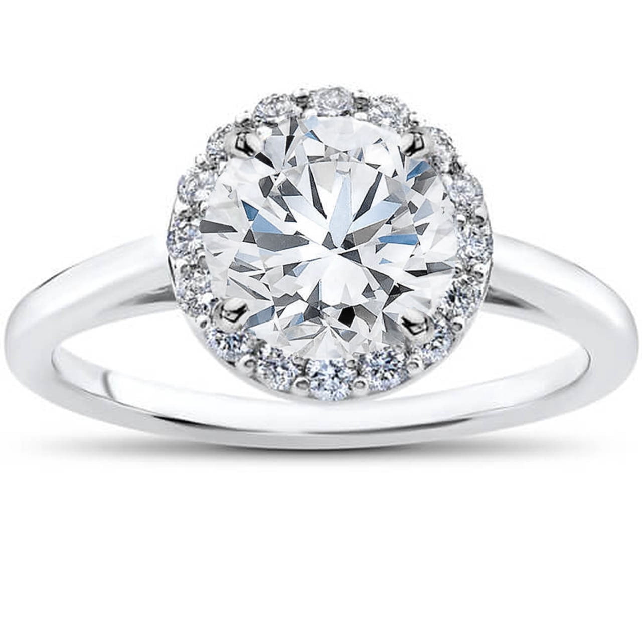 Cloud Jewelry 2 Ct Round Cut Diamond Band for Her - 14K White Gold ...