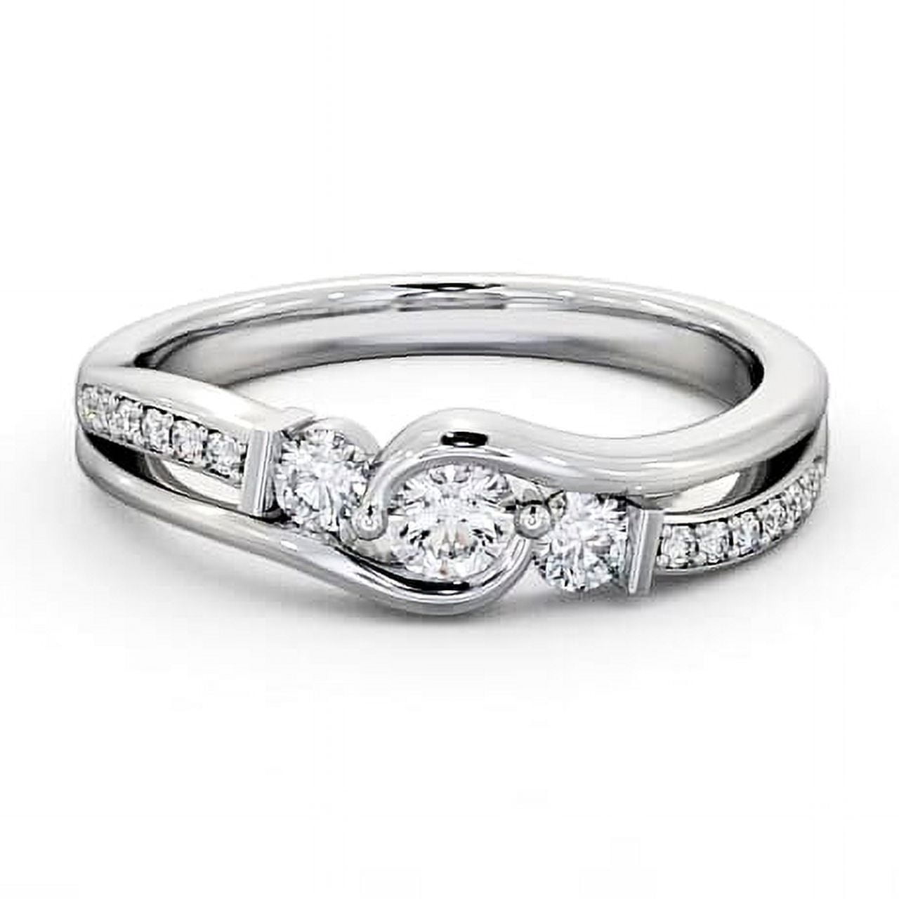Cloud Jewelry Brilliant 1.3 Ct Round Cut Diamond Ring - 14K White Gold ...