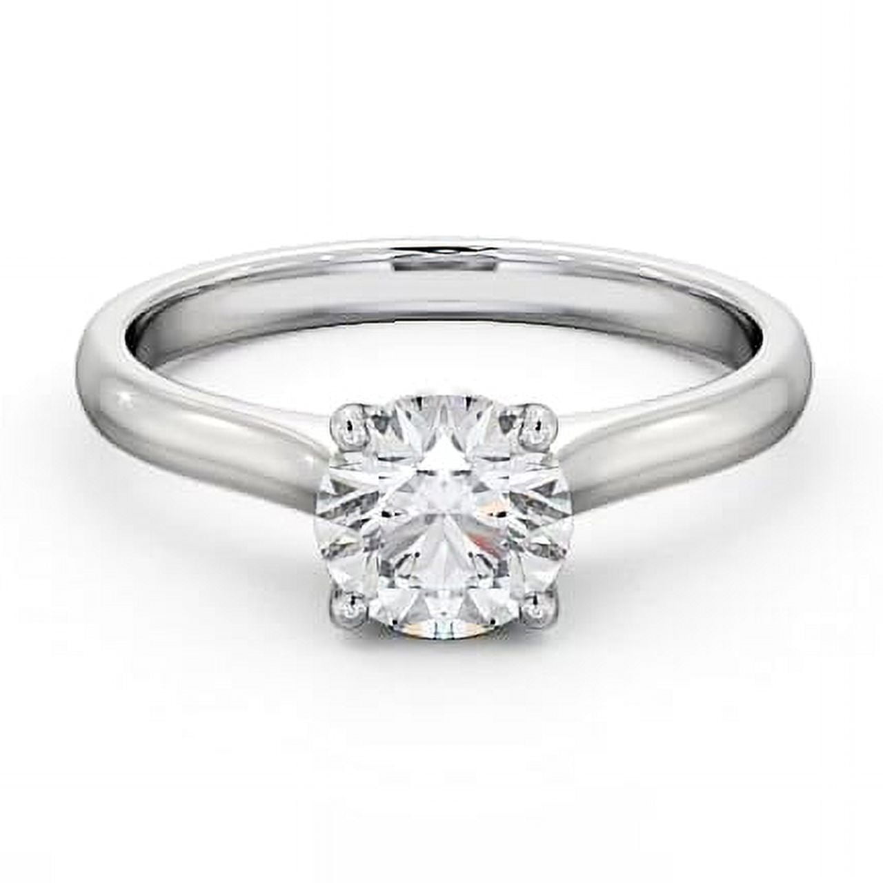 Cloud Jewelry Brilliant 1.8 Ct Round Cut Diamond Rings - 14K White Gold Plated Solitaire Jewelry ...