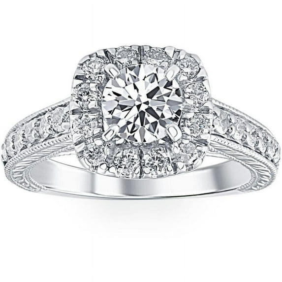 Cloud Jewelry Classic 2 Ct Round Cut Diamond Engagement Ring ...