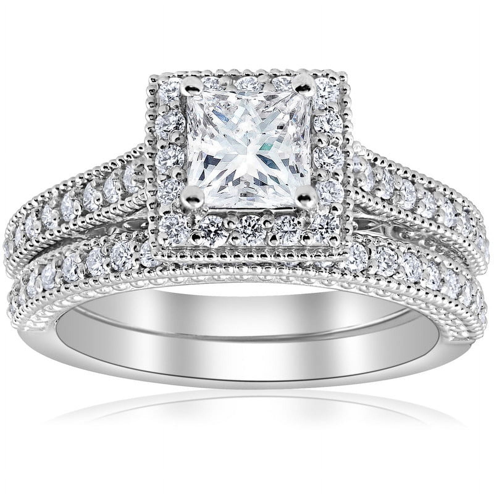 Cloud Jewelry Elegant 2 Ct Princess Cut Moissanite Engagement Ring ...