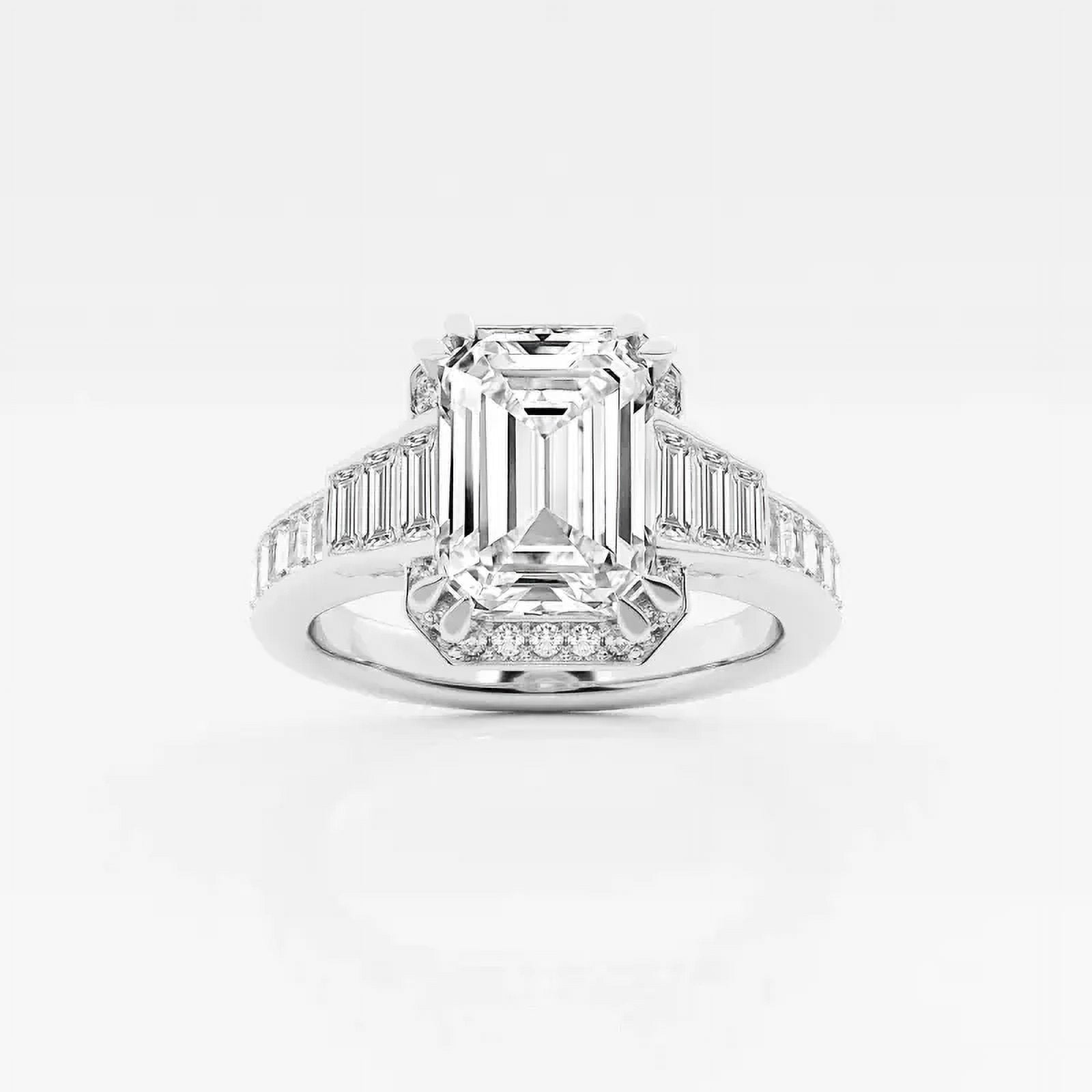 Cloud Jewelry Engagement Wedding Channel Set Ring - 2 Ct Emerald Cut ...