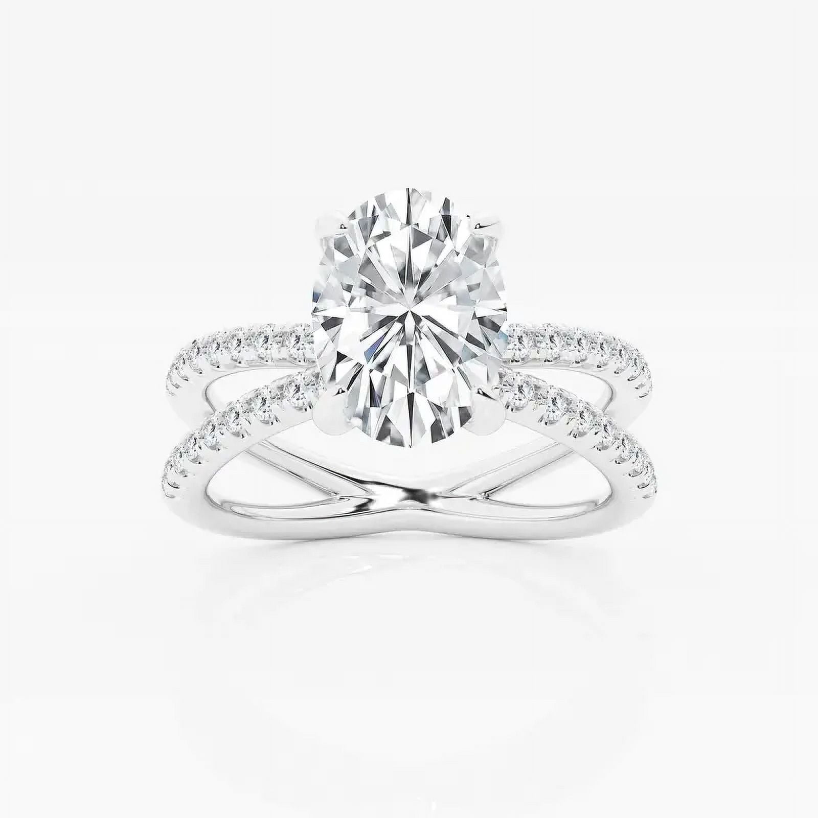 Cloud Jewelry Stunning 1.7 Ct Oval Cut Moissanite Engagement Ring ...