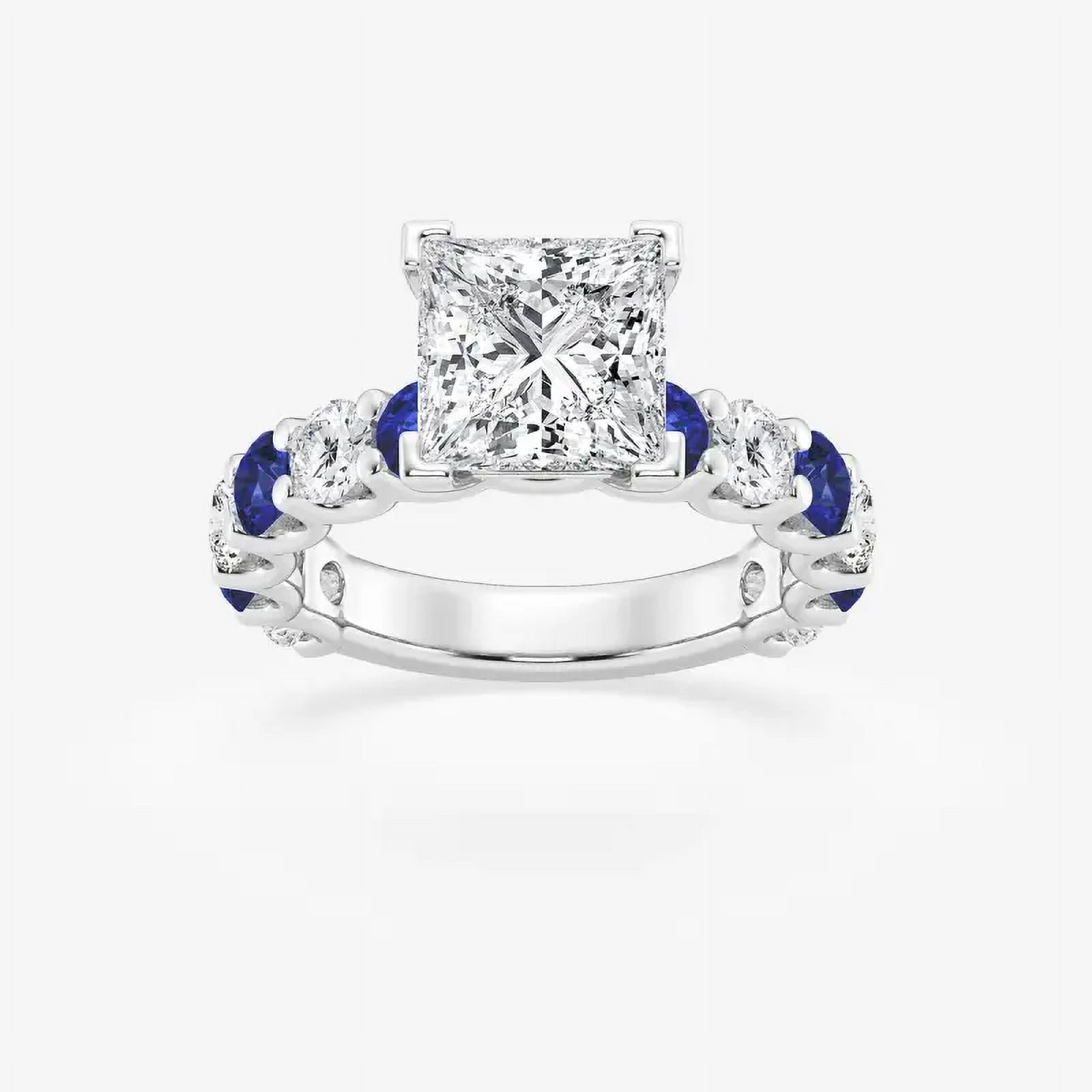 Cloud Jewelry Unique 2 Ct Princess Cut Moissanite Ring - Engagement ...