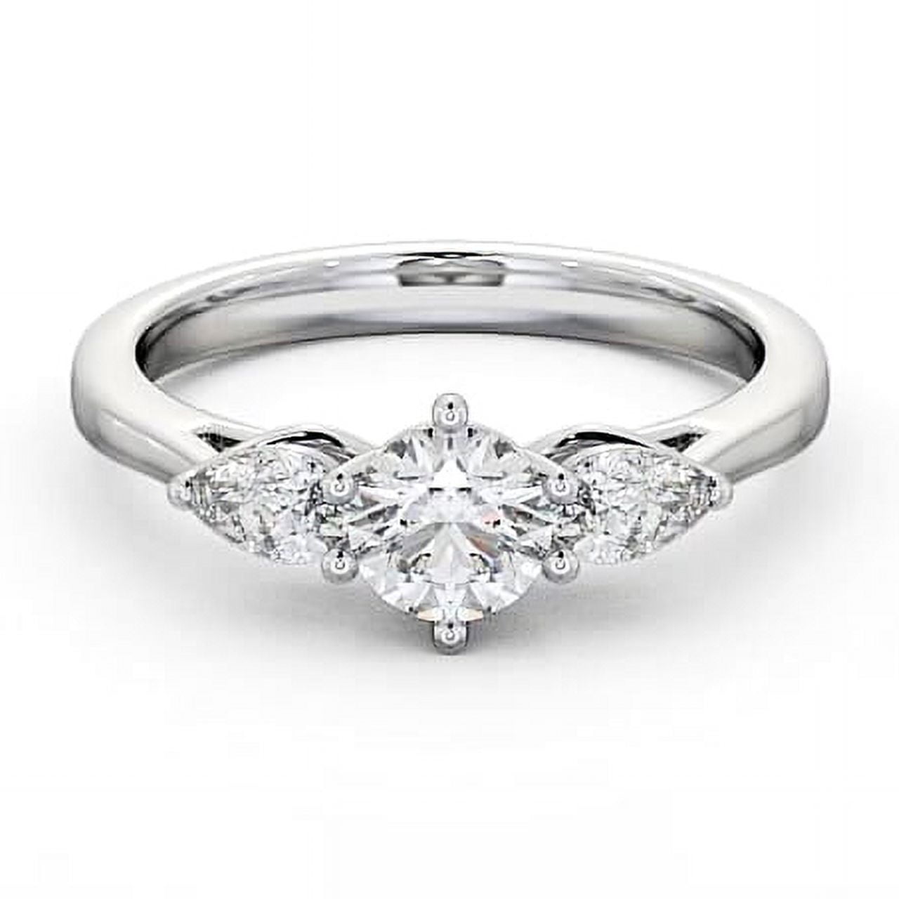 Cloud Jewelry Wedding Anniversary Ring 14K White Gold Plated - 1.8 Ct Round Brilliant Cut ...