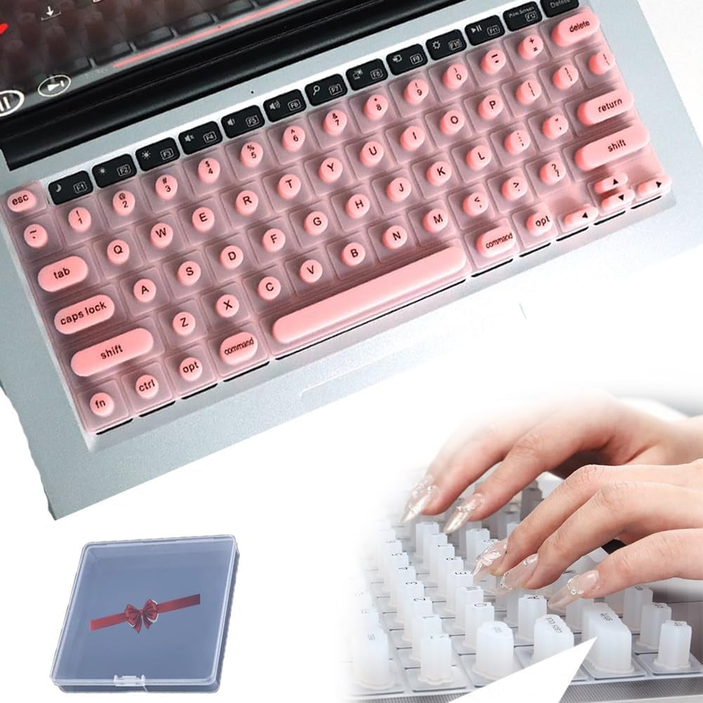 Cloud Keys Keyboard Cover, PC Keyboard Stickers for Long Nails, Tippy Type Typing Stickers for ...