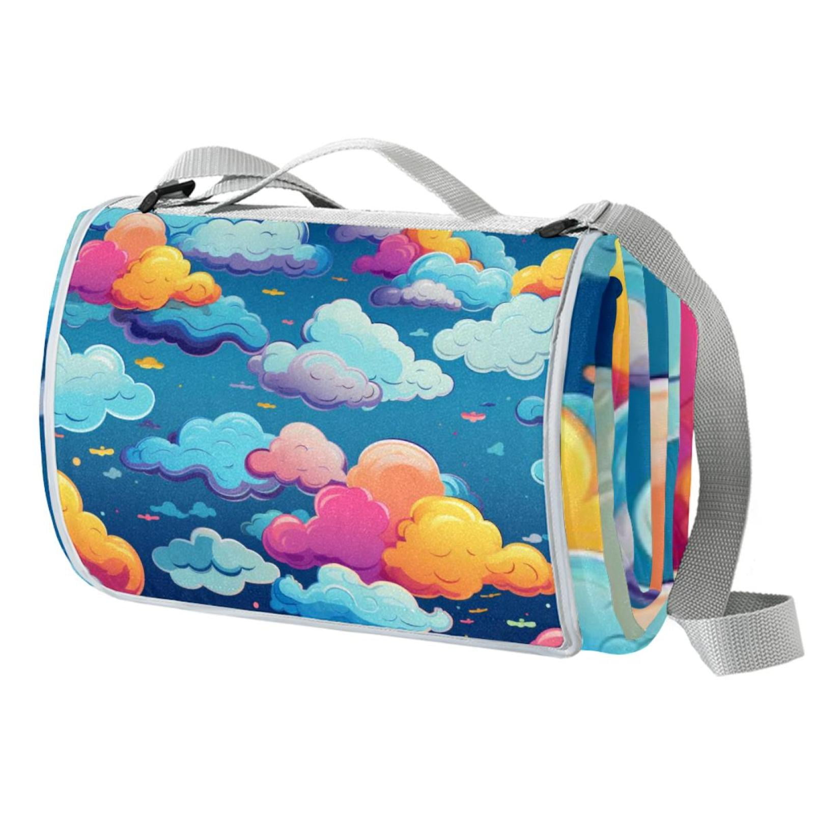 Cloud Large Canvas Beach Blanket Picnic Mat - Waterproof Foldable ...