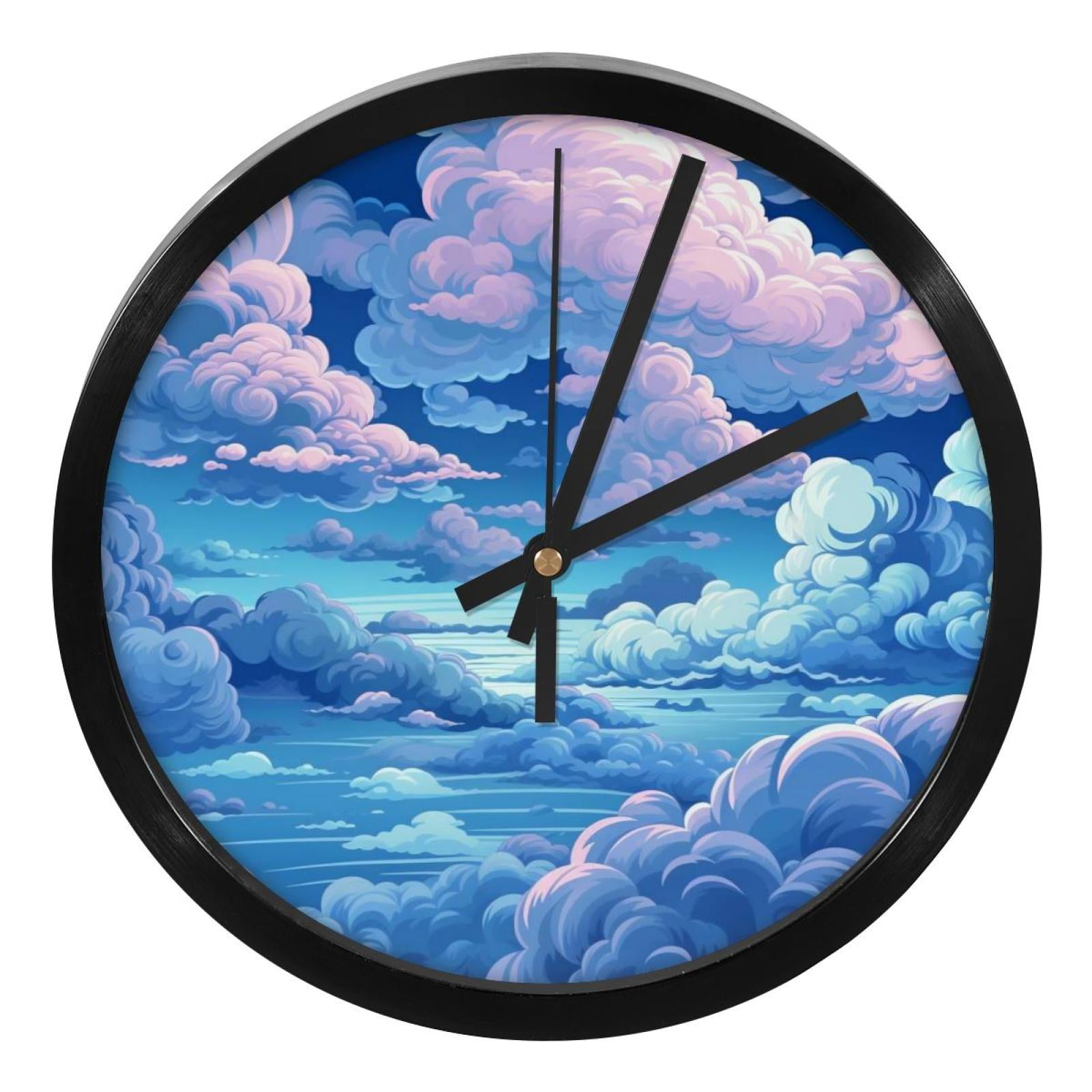 Cloud Modern Wall Clock, 9.8 Inches, Silent Non-Ticking Round Digital ...