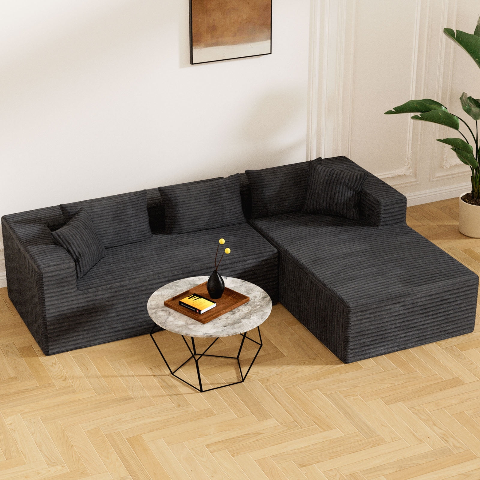 Cloud Modular Sectional Couch,Sectional Sofa with Deep Seat, L-Shape ...