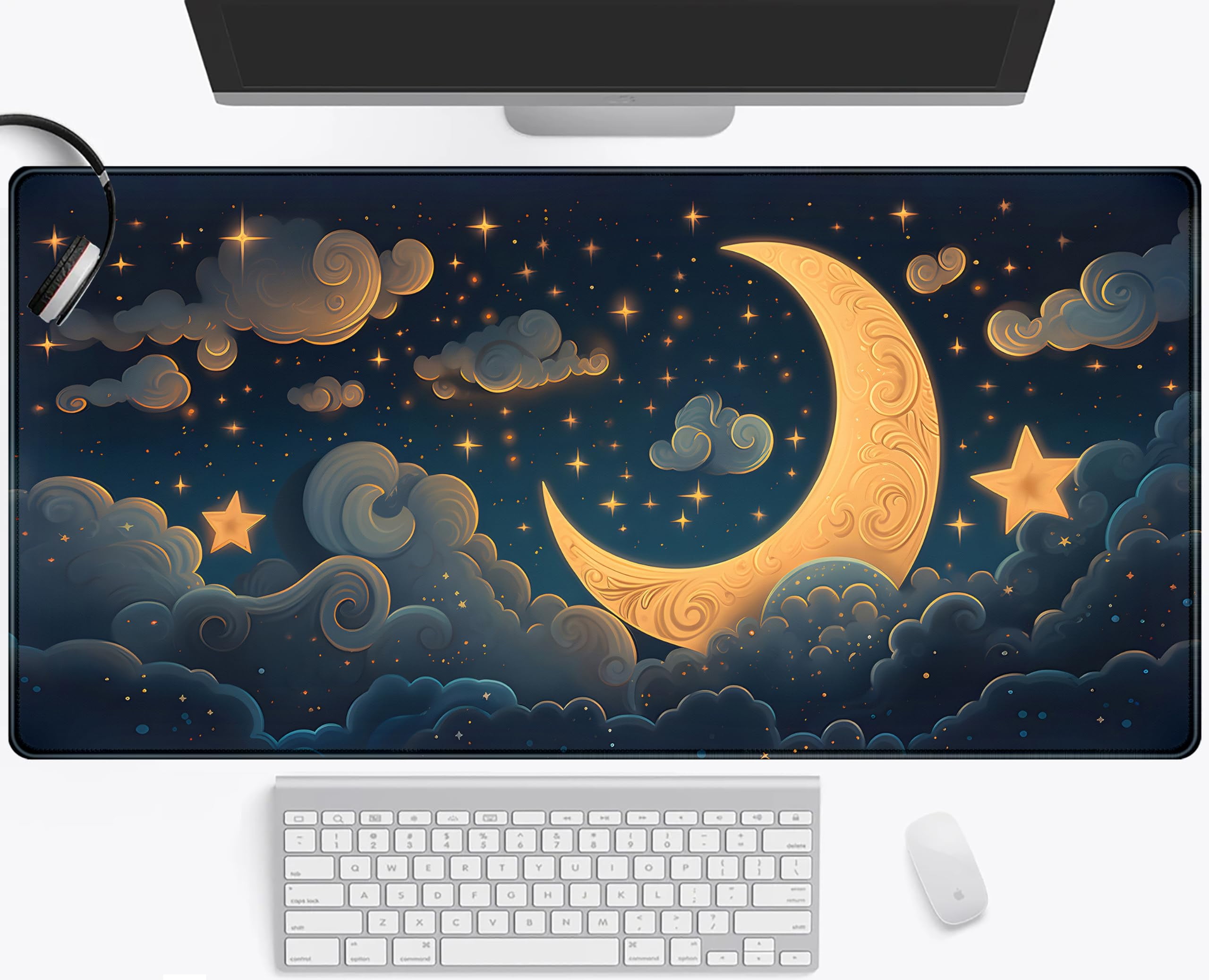 Cloud Moon Space Computer Mouse Pad Gaming Accessories Mousepad Desk ...