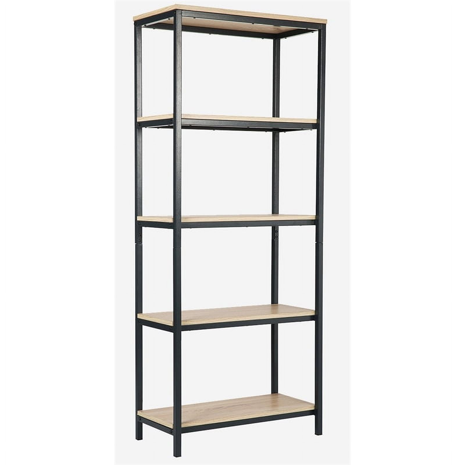 Cloud Mountain 4-Tiered Iron Frame Tall Open Bookcase in Black Powder ...