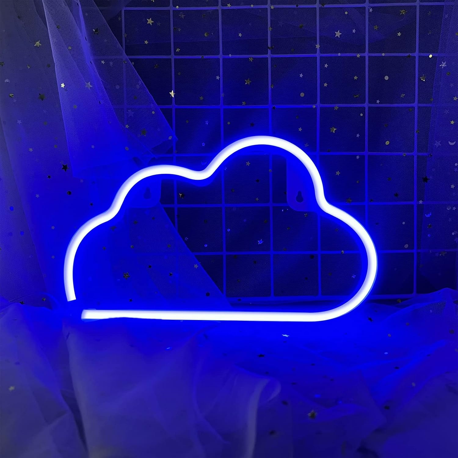 Cloud Neon Signs, LED Light for Wall Decor, Battery or USB Powered Sign ...