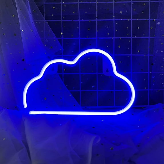 Cloud Neon Signs, LED Light for Wall Decor, Battery or USB Powered Sign ...