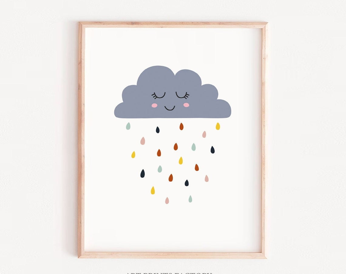 Cloud Nursery Print, Kids Room Wall Decor, Nursery, Nursery Artwork ...