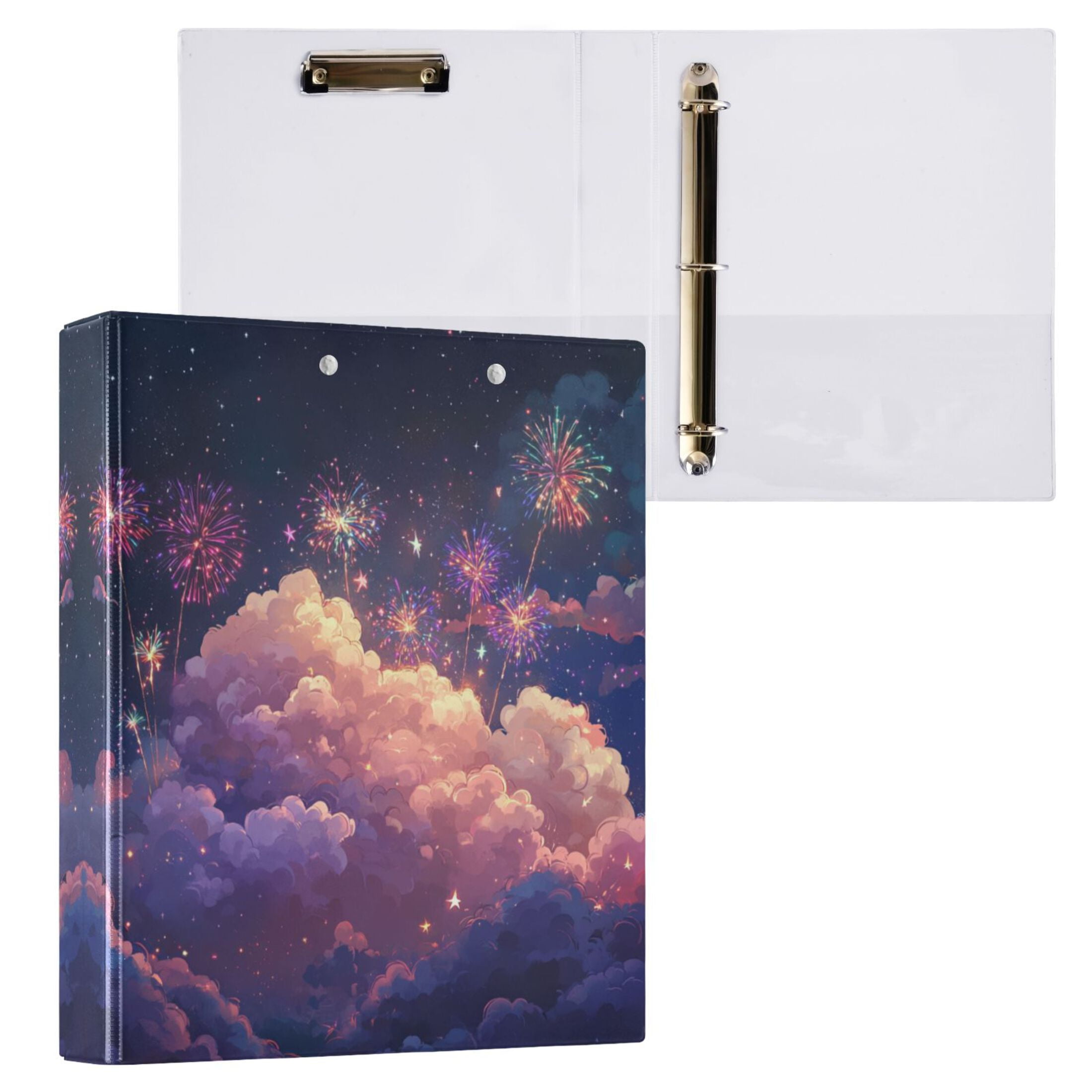 Cloud Of Fireworks 3 Ring Hardcover Binders 1.5in Round Rings for ...