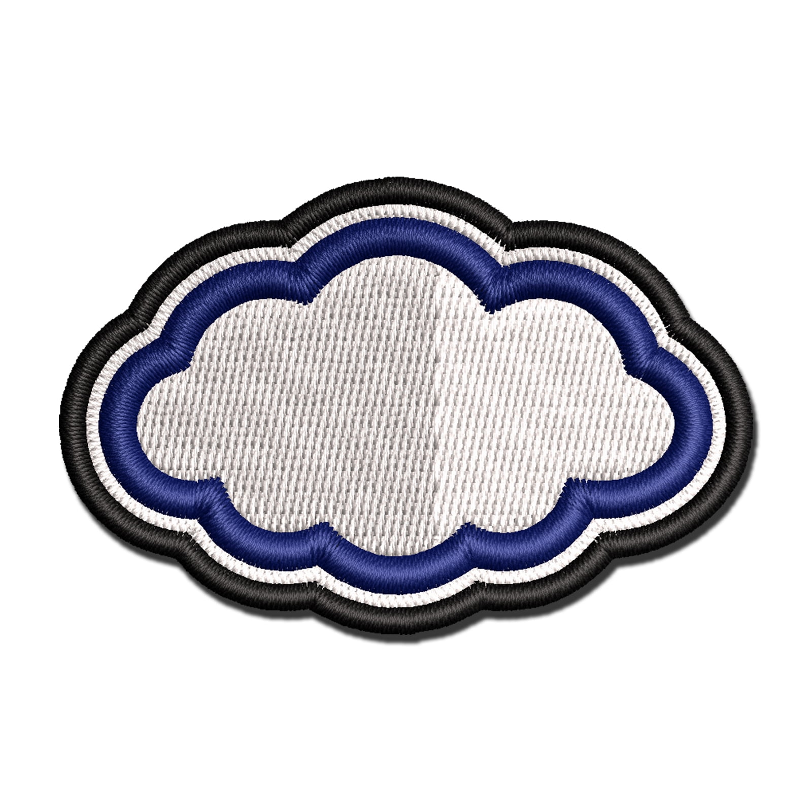 Cloud Outline Applique Multi-Color Embroidered Hook & Loop Patch - 2.0 ...