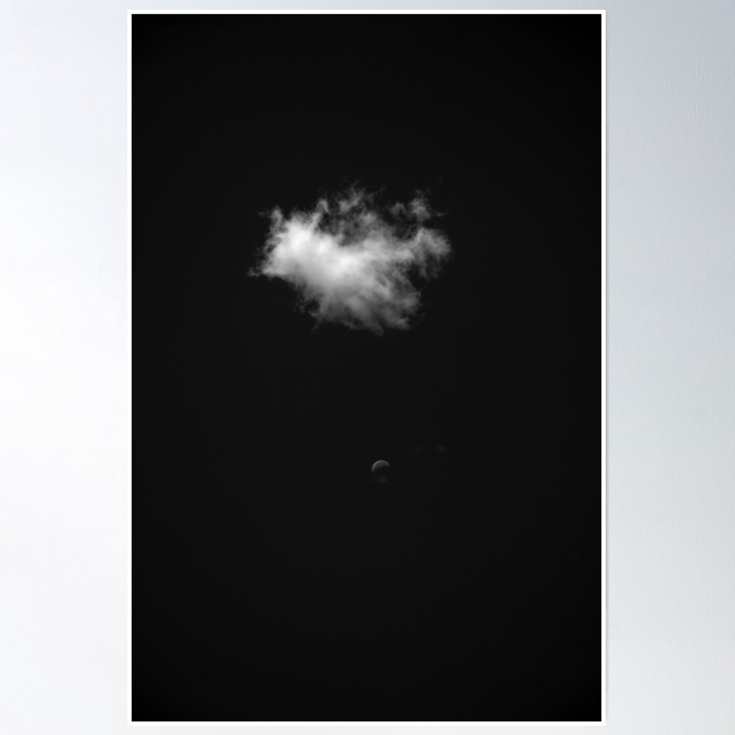 Cloud Over Half Moon Poster Wall Art, Modern Wall Decor, 24x36 UNFRAMED ...