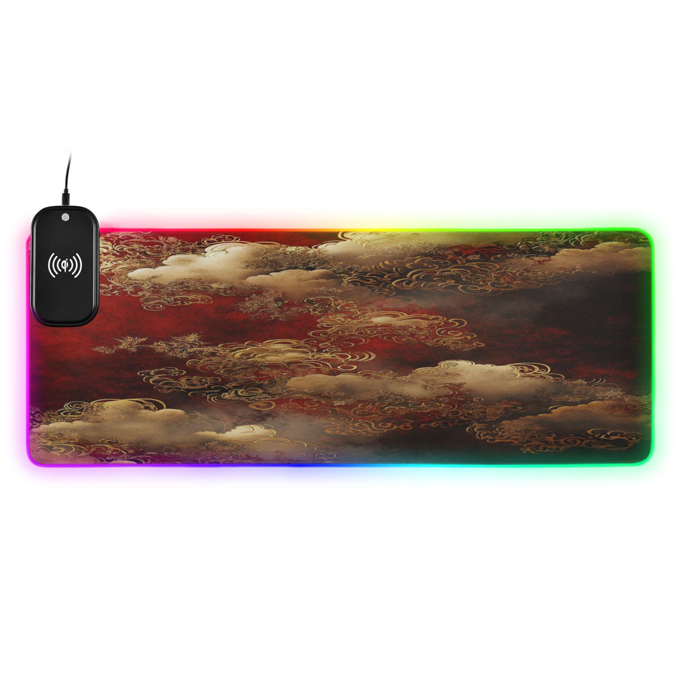 Cloud Pattern Chinese Large RGB Gaming Mouse Pad with Fast Wireless ...