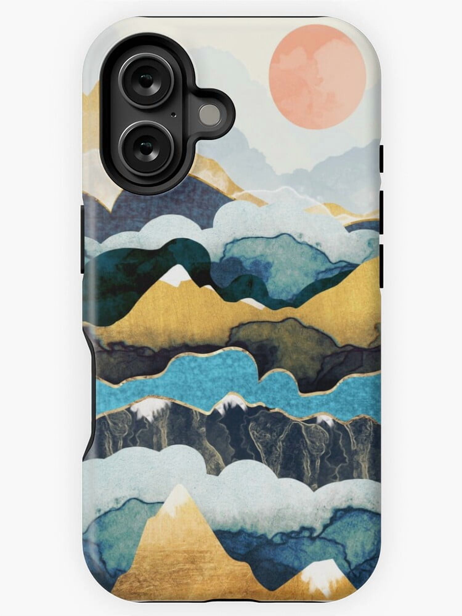 Cloud Peaks Abstract Mountain Scenery iPhone Case 11 12 13 14 15 16 17 ...