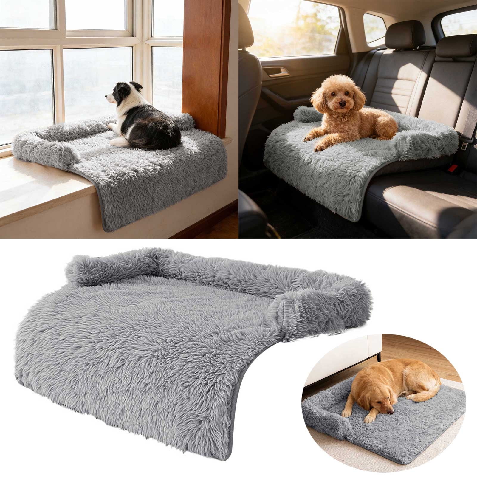 Cloud Pet Sofa Bed, Comfort Warm Couch Cover with Fluffy Plush, Anti ...