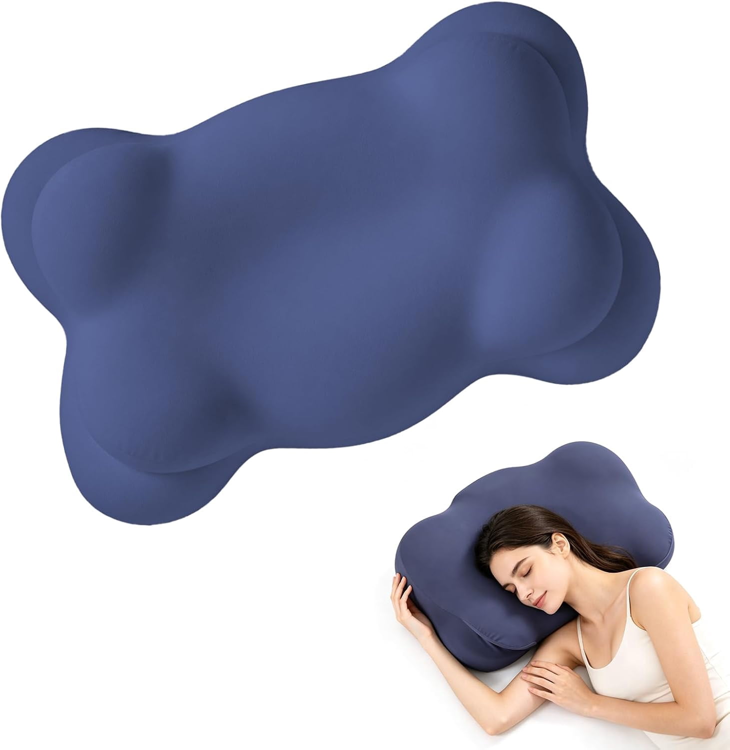 Cloud Pillow Cozy Sleep Pillow, Ergonomic Memory Foam Cervical Support ...