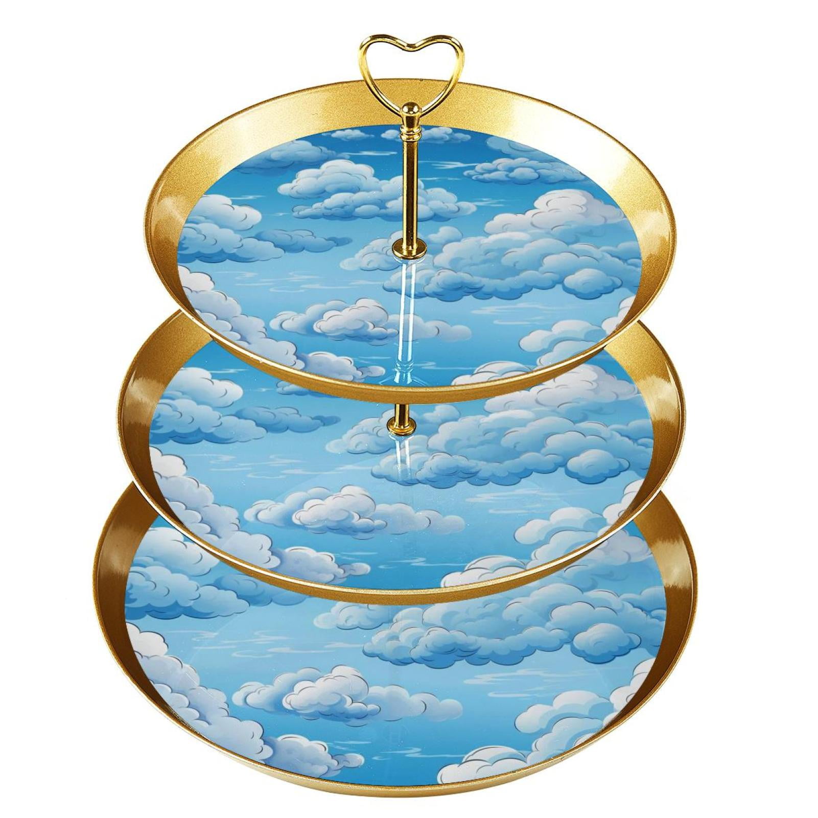 Cloud Plastic Discs and Iron Pillar Dessert Table Stand | 32cm Height ...